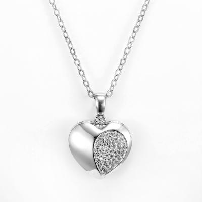 China 4.8g 925 Sterling Silver Double Heart Pendant with AAA Cubic Zirconia - Anti-Allergic Jewelry for Gifts for sale