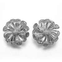 China Morning Glory 925 Silver CZ Flower Earrings 8.5g per Pair with Custom Logo and Multiple Plating Options for sale