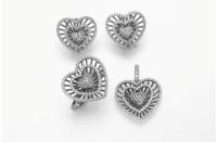 China Yujinfu 925 Sterling Silver CZ Jewelry Set 6.12g with Triple-Heart Design and Micro Pave Setting for sale