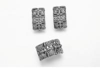 China Knot and Heart 925 Sterling Silver CZ Earrings with 7.68g Stone Weight and Multiple Plating Options for sale