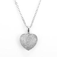 China White 925 Silver CZ Heart Pendant with Custom Name Engraving - 4.6g Weight, AAA Cubic Zirconia Stones for sale