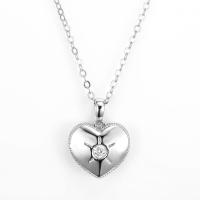 China 1.0mm 925 Silver CZ Heart Cluster Pendant 4.7 Grams with Custom Name Engraving and Multiple Plating Options for sale