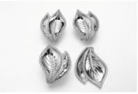 China Striped Leaves Earrings 925 Silver with 9.35g CZ Stones - Natural Design Custom Jewelry for sale