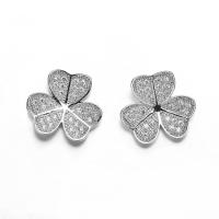 China Shamrock Heart 925 Silver CZ Earrings 2.8g with Custom Logo - Romantic Love Symbol Jewelry for sale