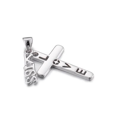 China 1.93g Sterling Silver Cross Pendant with Multiple Plating Options - Customizable Couples Jewelry for Dating Gifts for sale