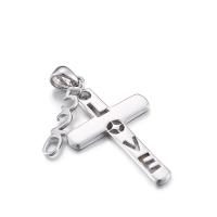 China 2.89g Sterling Silver CZ Cross Pendant with Custom Engraving - 925 Silver Lovers Necklace for Men & Women for sale