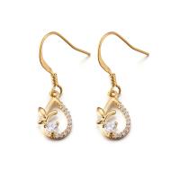 China Gucci 925 Sterling Silver CZ Earrings 6.18g Water Droplet Dangle Earrings with Multiple Plating Options for sale