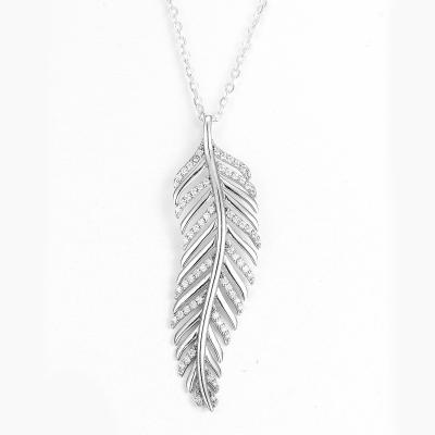 China 925 Sterling Silver Leaf Shape Pendant PVD Plating Tffany Pendant Necklace for sale