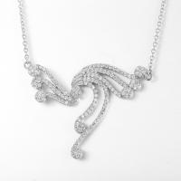 China Flying Phoenix 925 Sterling Silver CZ Necklace 7.2g with Multiple Plating Options and Custom Logo Service for sale