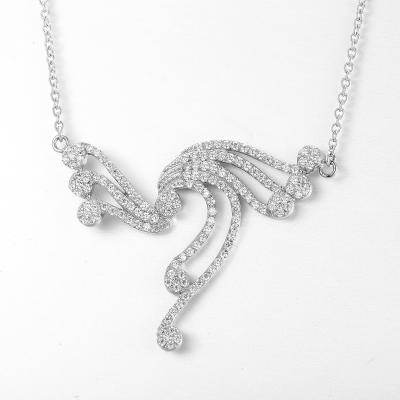 China Flying Phoenix 925 Sterling Silver CZ Necklace 7.2g with Multiple Plating Options and Custom Logo Service for sale
