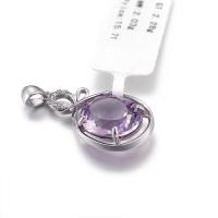 China 1.99g Pear Shaped Amethyst Pendant in 925 Sterling Silver - February Birthstone Heart Locket Jewelry for sale