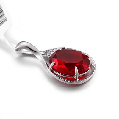 China Ruby 925 Silver Gemstone Pendant 2.82g July Birthstone with AAA+ Cubic Zirconia Custom Logo Option for sale