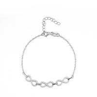 China Triple Infinity Sterling Silver Matching Bracelets 10.58g with Cubic Zirconia for Best Friends for sale