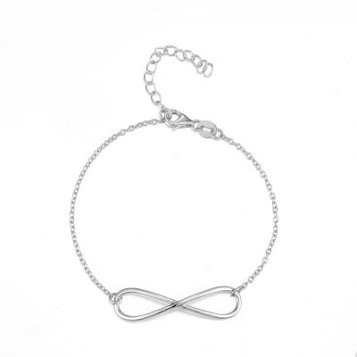China 10.37g 925 Silver CZ Infinity Bolo Bracelet - Triple Design Unisex Jewelry with Custom Logo Option for sale