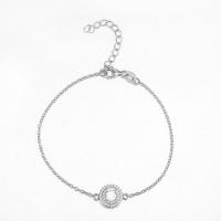 China Chamilia 925 Sterling Silver CZ Bracelet for Men 10.69g Circle Design with Micro Pave Inlay for sale