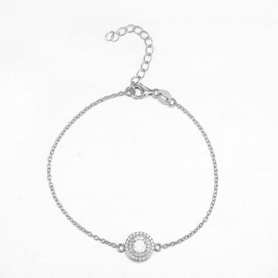 China Chamilia 925 Sterling Silver CZ Bracelet for Men 10.69g Circle Design with Micro Pave Inlay for sale