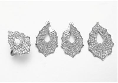 China 925 Sterling Silver Dinosaur Skin CZ Jewelry Set with Pear-Shaped Design - 30pcs MOQ, Custom Logo Available for sale