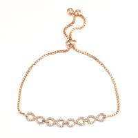 China 9.88g Sterling Silver Sister Bracelet 16cm with Rose Gold Plating and Quadruple Infinity Design - AM171014R for sale