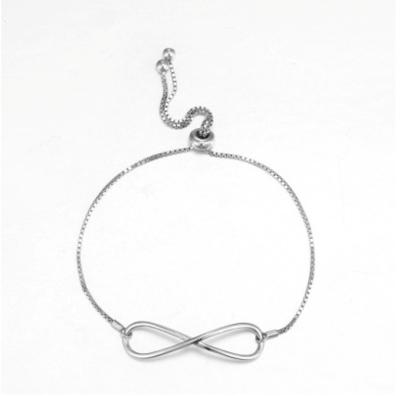 China J&CO James Avery 925 Sterling Silver CZ Bracelet 9.55g with Infinity Design and Custom Logo Engraving for sale