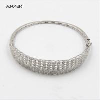 China 9.15g 925 Sterling Silver Bangle with AAA+CZ Stones - 10.1g Weight Circle Design Bracelet for sale