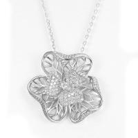 China Chanel 925 Silver CZ Pendant 5.38g Sterling Silver Flower Pendant for sale