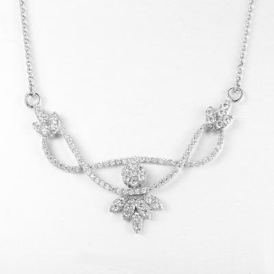 China Cupid Eyes Men's Engagement Necklace 6.6g Sterling Silver 8mm Design with AAA+ CZ Stones for sale