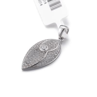 China Titanium 925 Silver CZ Marquise Pendant with 1.81g Stone Weight and Multiple Plating Options for sale
