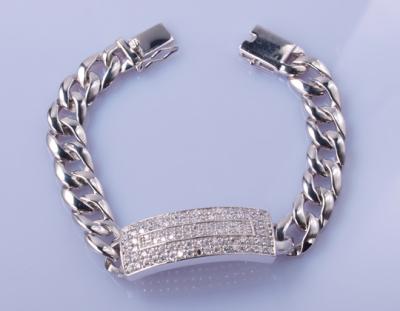 China Men's 17cm 925 Sterling Silver CZ Bracelet with Tiffany Charm - 20.3g Weight, Anti-Allergic for sale