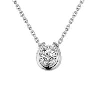 China 1.0mm 18K Gold Horseshoe Necklace with 1.5g Weight and 40+5cm Adjustable Chain - Customizable Jewelry for sale
