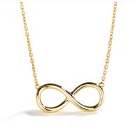 China 18K Gold Diamond Infinity Necklace 1.6g 1 Carat with 40+5cm Adjustable Chain - Custom Jewelry for sale
