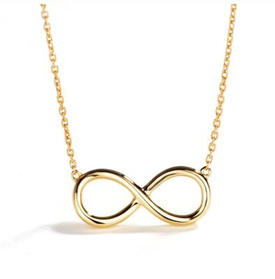 China 18K Gold Diamond Infinity Necklace 1.6g 1 Carat with 40+5cm Adjustable Chain - Custom Jewelry for sale