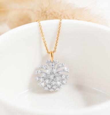 China 1.0ct Dandelion Wish Diamond Necklace in 18K Gold with 4.5g Weight and 40+5cm Adjustable Chain for sale