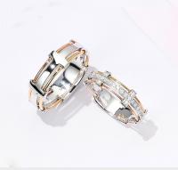 China 18K Gold Cross Diamond Promise Rings for Couples - 4.5g & 6.5g Weight, 0.19ct VS Clarity Diamonds for sale