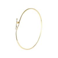 China 0.07ct 18K Gold Diamond Bangle Bracelet with 4.8g Weight and 45×55mm Dimensions - Hook Lock Design for sale