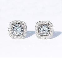 China Noble 0.38ct 18k White Gold Diamond Earrings 2.0g Round Brilliant Cut VS Clarity F-G Color for sale