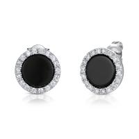 China Round studs earrings Sterling Silver AAA+ 925 Silver CZ Earrings for women for sale