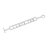 China OT Clasp 925 Silver CZ Bracelet 7.05grams Alphabets Diamond Couple Bracelets for sale