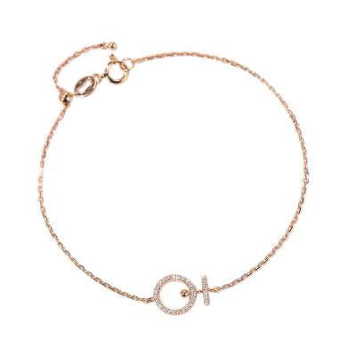 China 0.10ct 18K Gold Diamond Lock Bracelet with VS Clarity and 1.5g Metal Weight for Girls for sale