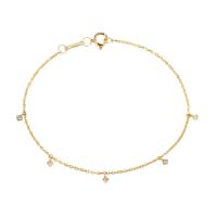 China 18K Gold Diamond Pendant Bracelet 0.11ct Cushion Cut 1.2g 17cm Length Customizable Jewelry for sale