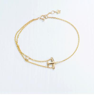 China ODM 17cm 18K Gold Diamond Bracelet with 0.05ct VS Clarity Stones and Round Ring Buckles for sale