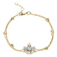 China Yujinfu 18k Solid Gold Diamond Bracelet 0.22ct with 15-17cm Length and 3.41g Weight for Women for sale