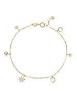 China 1.7g 18K Gold Diamond Bracelet with 0.08ct VS F-G Diamonds - Customizable 16-17cm Length for sale