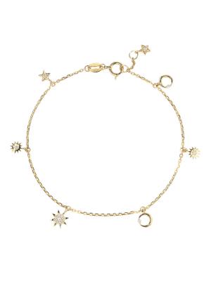 China 1.7g 18K Gold Diamond Bracelet with 0.08ct VS F-G Diamonds - Customizable 16-17cm Length for sale