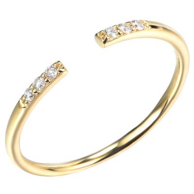 China 18K Gold Diamond Opening Ring 0.05ct 1g Custom Size - VS Clarity F-G Color Round Brilliant Cut Engagement Jewelry for sale