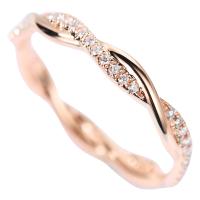 China Interwoven Tail Grass 18K Gold Diamond Ring 0.2ct 2g Modern Wedding Band Customizable Sizes BR1343 for sale