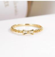 China Bowknot 18K Gold Diamond Engagement Ring 0.3ct Moissanite with 1.1g Metal Weight Custom Sizes for sale