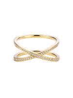China 18K Gold Diamond Ring 0.39ct Cross Design Round Brilliant Cut VS Clarity F-G Color 4g Weight Customizable for sale