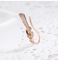 China Knot Shaped 18k Rose Gold Diamond Earrings 0.20ct VS Clarity F-G Color for Wedding Gift for sale