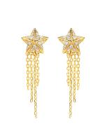 China Star Shaped 18K Gold Diamond Earrings 0.16ct F-G Color 2.0g for Engagement and Gifts for sale