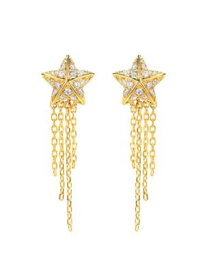 China Star Shaped 18K Gold Diamond Earrings 0.16ct F-G Color 2.0g for Engagement and Gifts for sale